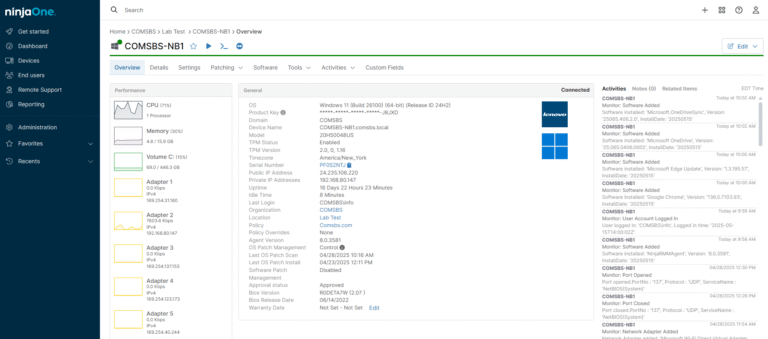 NinjaOne RMM - Com Computer Small Business System